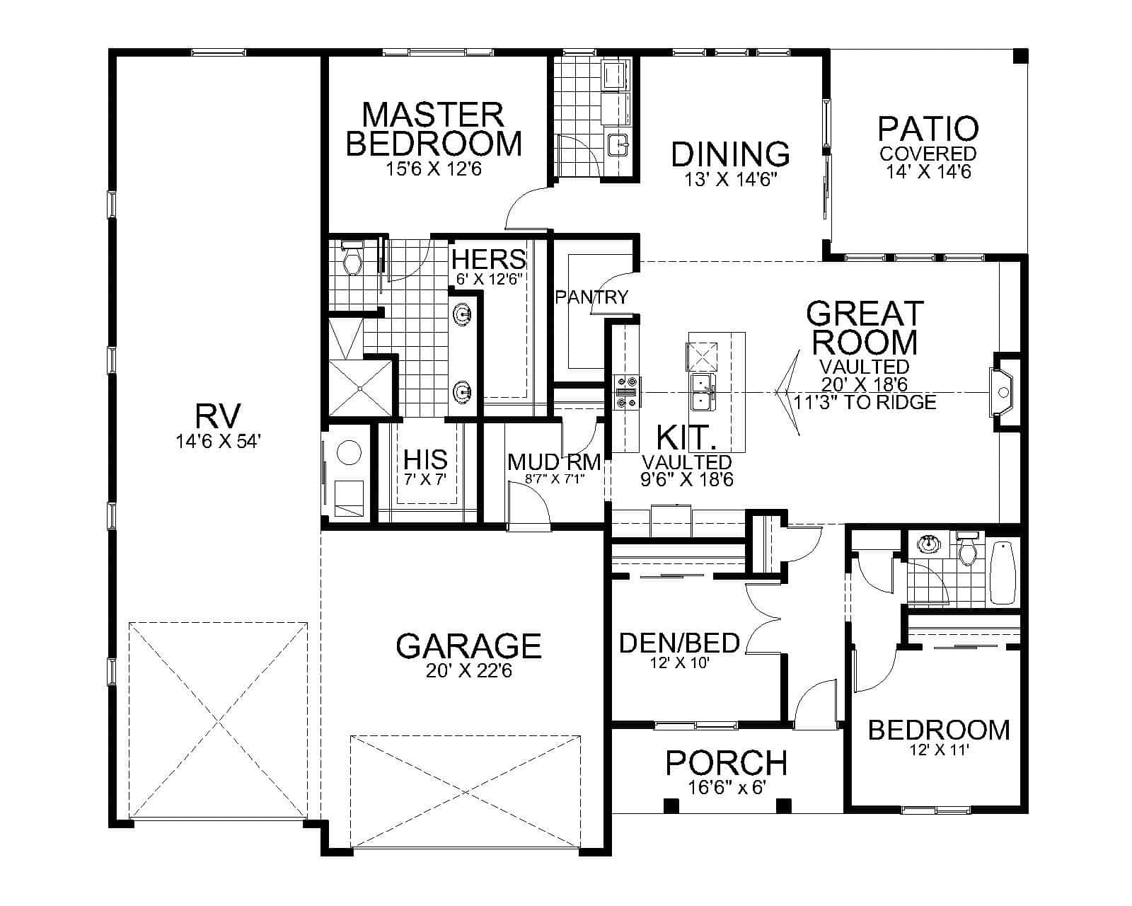 Traditional House Plan - 3 Bedrms, 2 Baths - 1972 Sq Ft - #162-1066