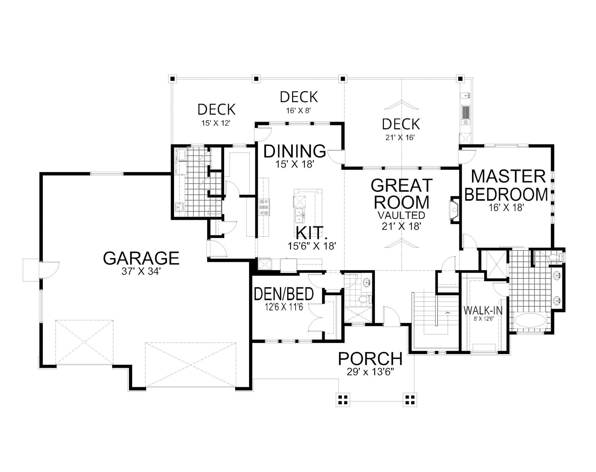 Craftsman House Plan, 2-5 Bedrms, 2-4 Baths, 2174-4348 Sq Ft #162-1108