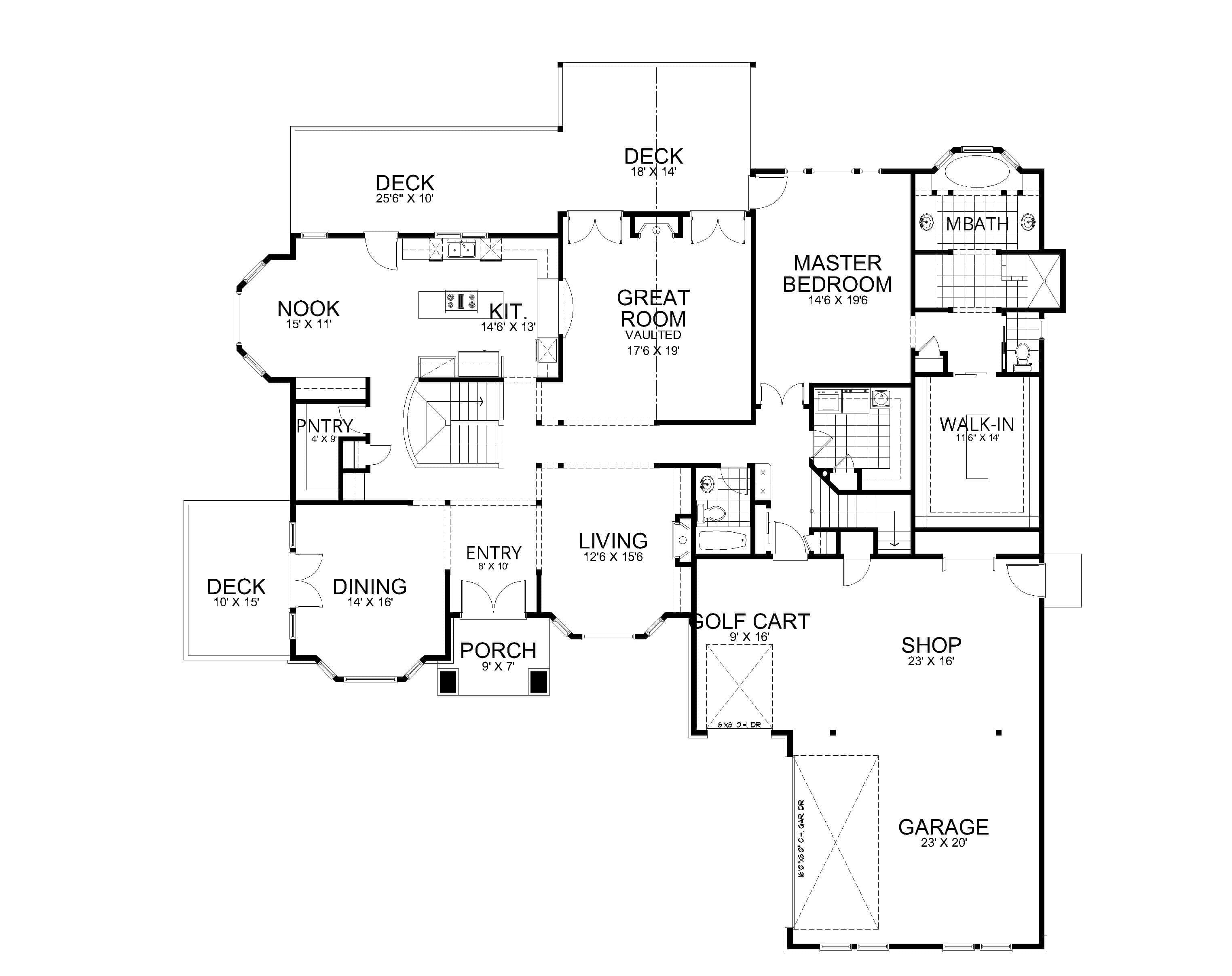 European House Plan - 2 Bedrms, 3 Baths - 2691 Sq Ft - #162-1116